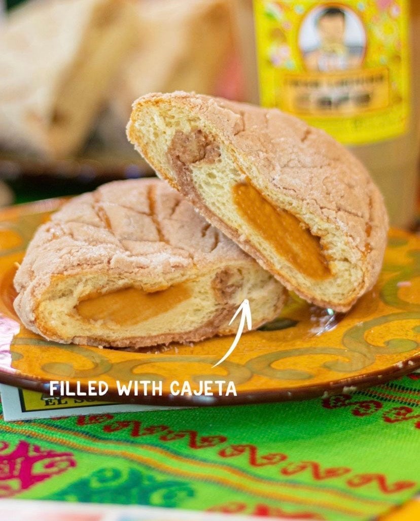 Stuffed Cajeta Concha | Arizona's#1Mexican CoffeeSHOP