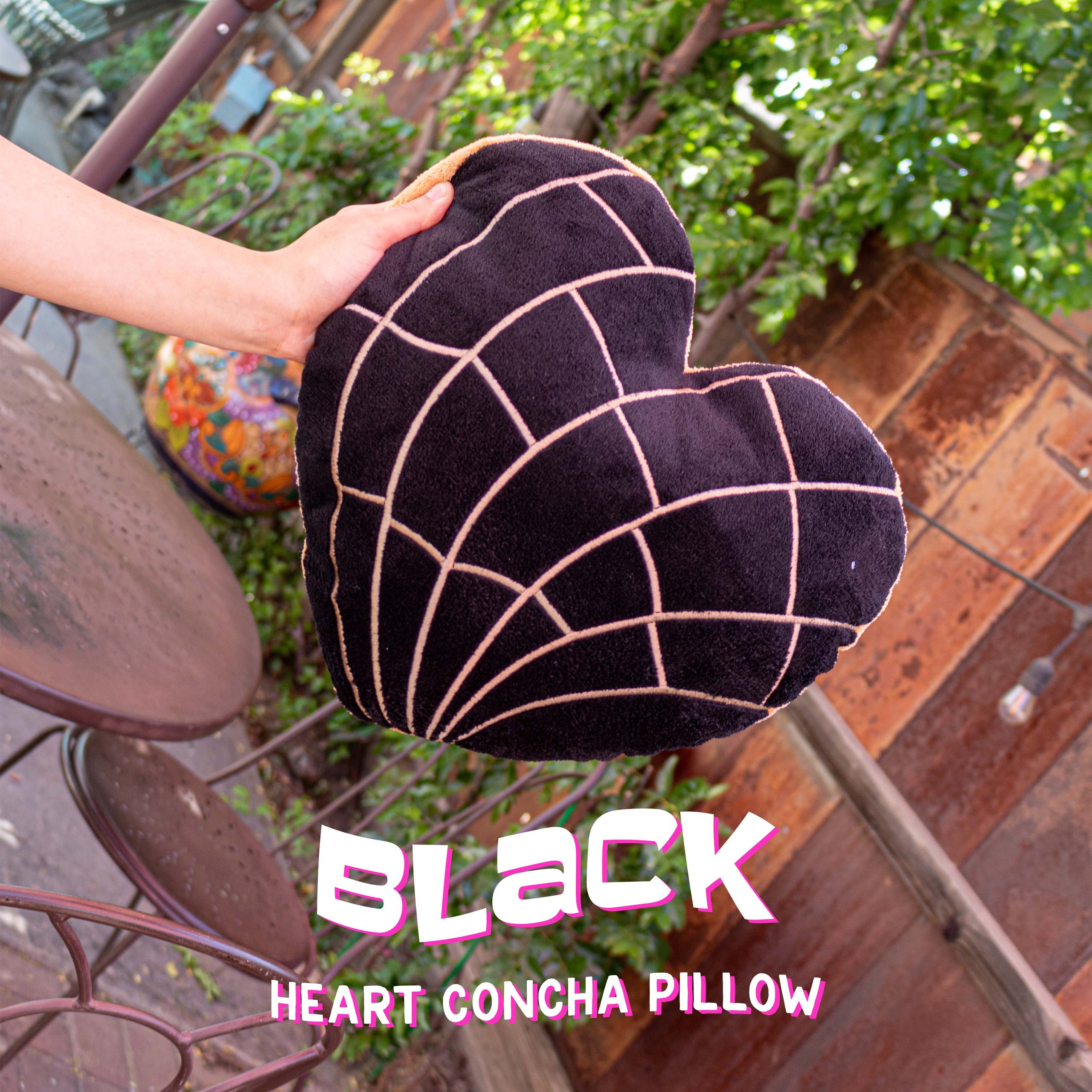 Black Heart Concha Pillow | Arizona's#1Mexican CoffeeSHOP